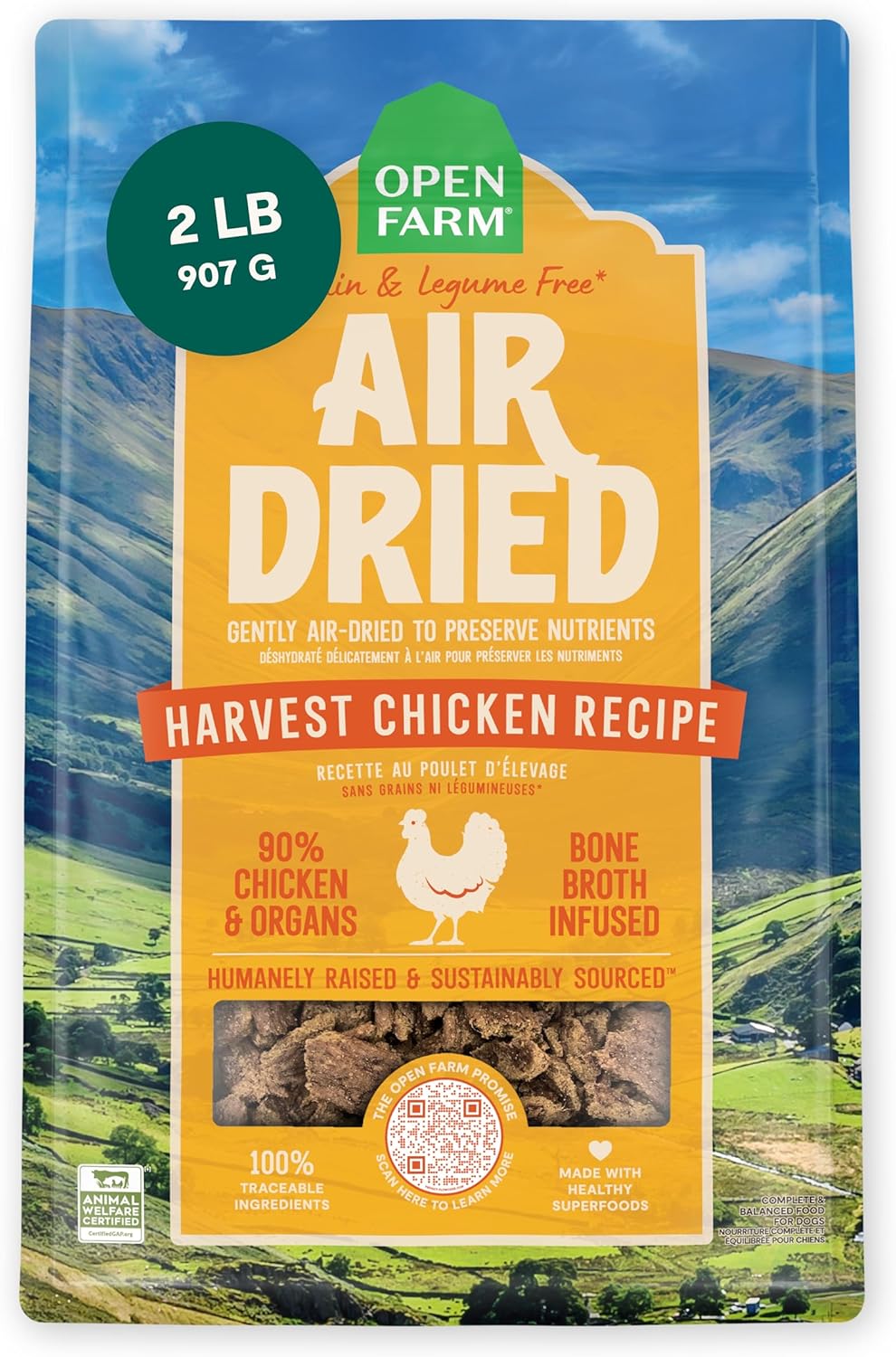 Open Farm, Alimento para perros secado al aire infundido con caldo de ...